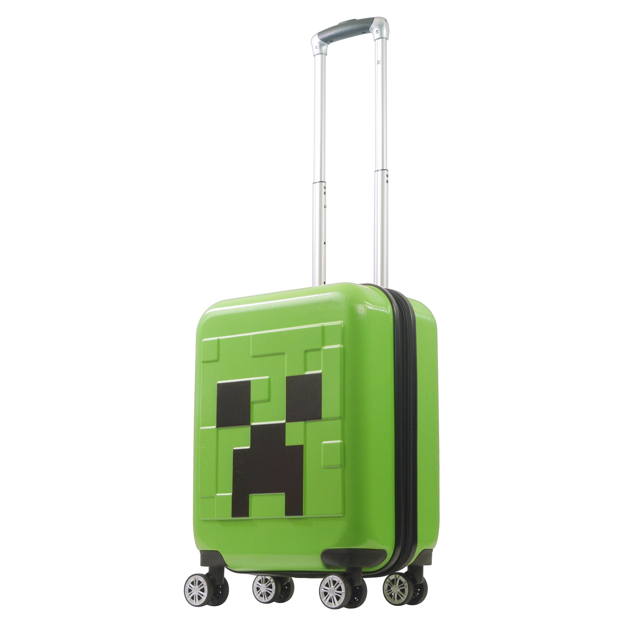 Minecraft Creeper Big face 21.5" Expandable Carry-On Spinner Luggage b ...